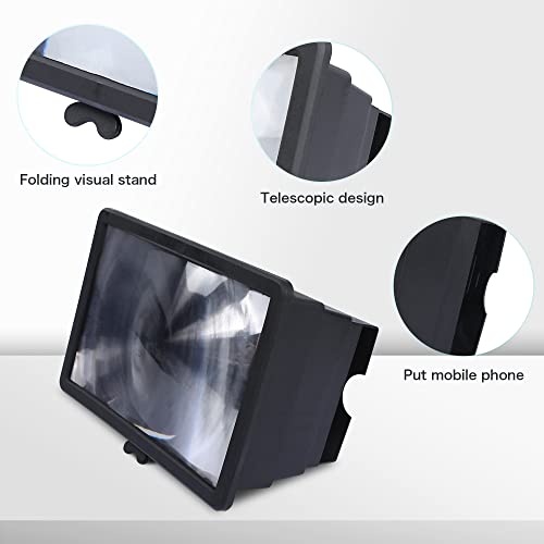 YACSEJAO Phone Screen Magnifier Foldable Holder Stand Anti-Blue Light Mobile Phone Screen Enlarger Mobile Phone 3D Magnifier Projector Screen for All Smartphones