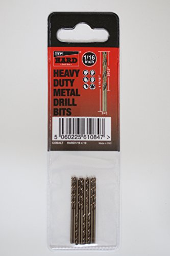 TTP HARD Drills Bits 1/16-Inch, 10 X Imperial Drill Bits Cobalt for Drilling Harder Metals Stainless Chrome Aluminum Cast Iron