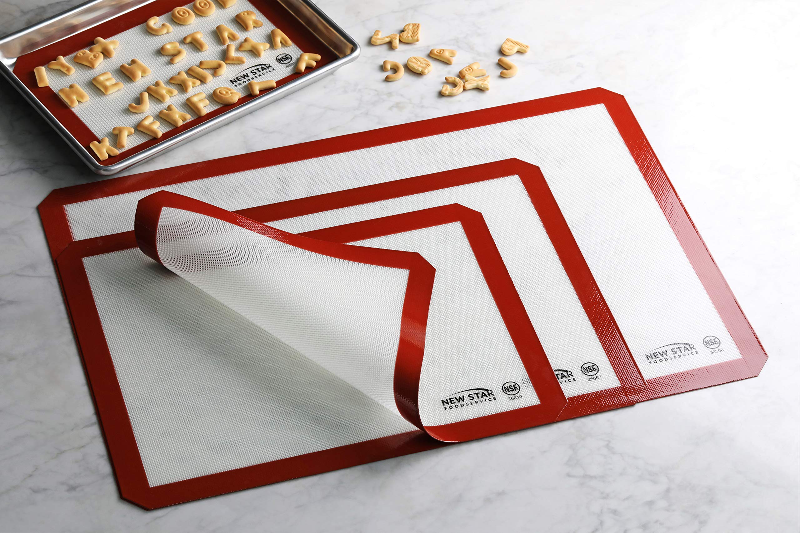 New Star Foodservice 36596 Commercial Grade Silicone Baking Mat Non-Stick Pan Liner, 17 x 25 inch (Full Size)
