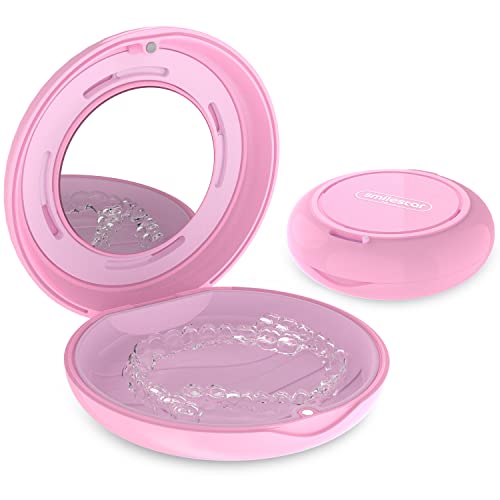 Retainer Case With Adjustable Vents And Mirror - Best Slim Aligner Case For Mouth Guard & Retainer - Creative Design In USA - Compatible With 99% Retainer