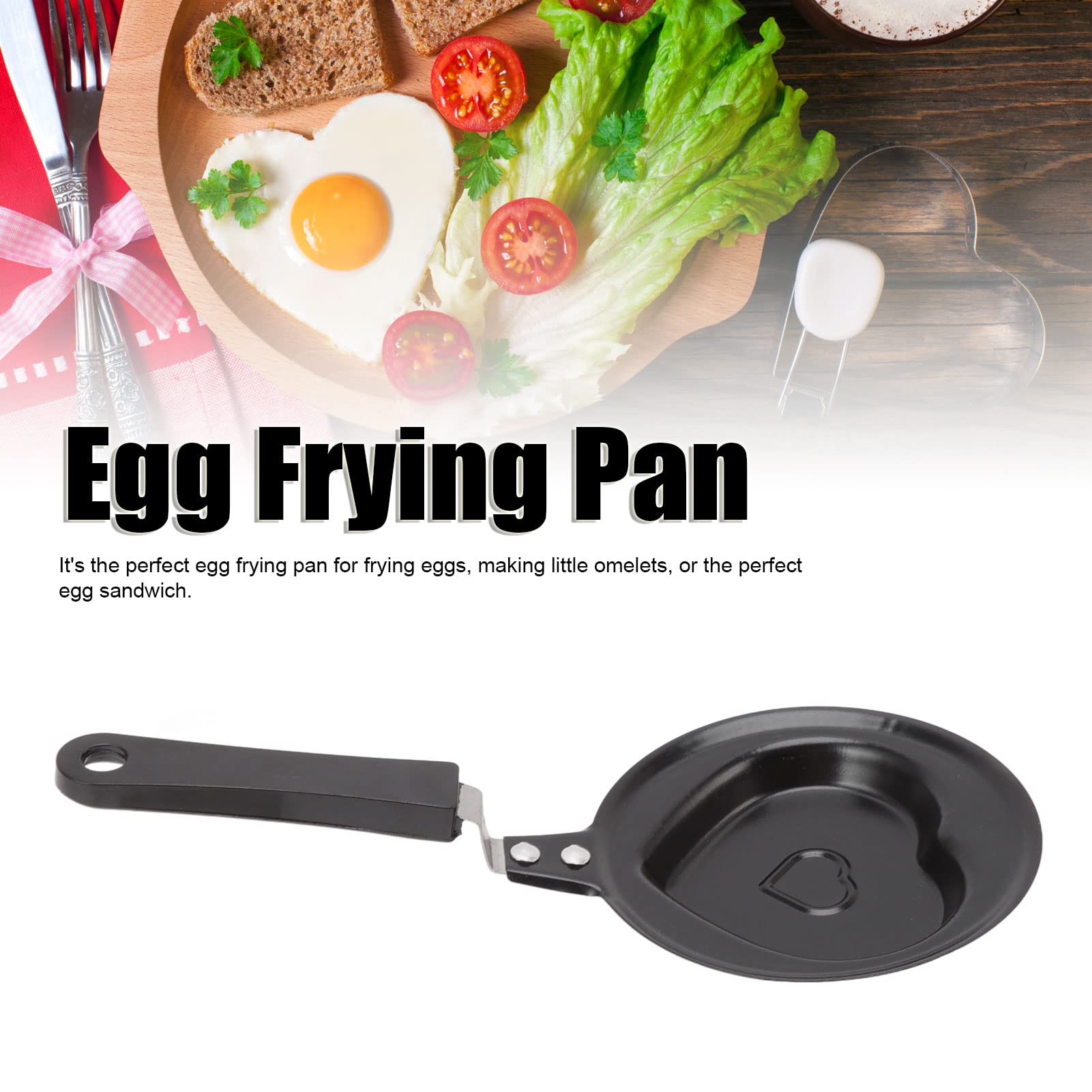 plplaaoo Mini Egg Pan,Egg Frying Pan, Non Stick Egg Cooker Pan,Nonstick Egg Frying Pan Innovative Korean Breakfast Pot DIY Mini Breakfast Omelette Pan Mold(heart-shaped)