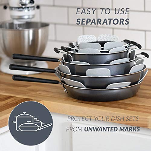 Pan and Pot Protectors - Set of 6-16" long - Cookware Protector Set/Pots and Pans Dividers/Pans Separator Anti-Slip to Avoid Scratching or Marring When Stacking