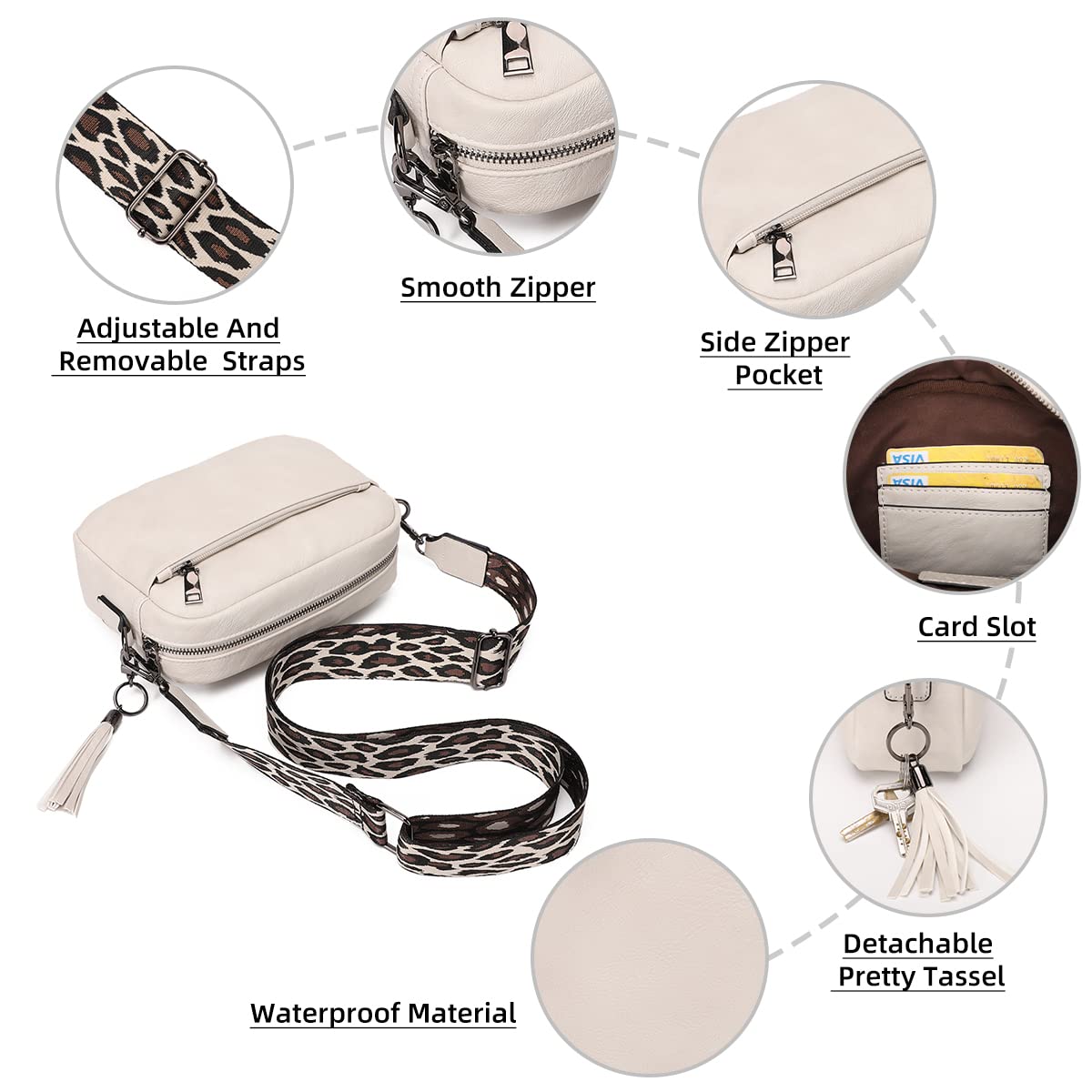 KL928 Small Crossbody Bags for Women, Soft FAUX Leather Cell Phone Purse,Adjustable Strap Shoulder Handbags Wallet Purse