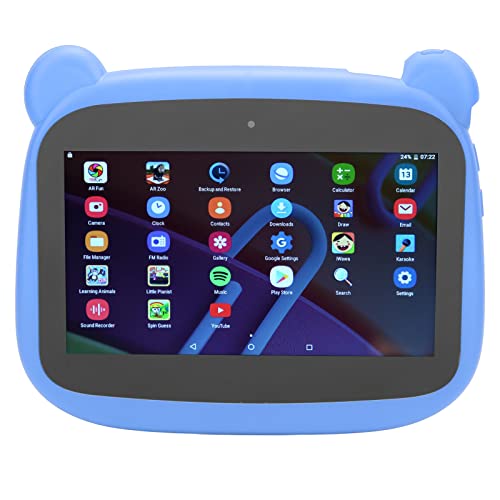 Pomya Kids Tablet, 7 Inch Little Bear Shaped Tablet,2GB 32GB, 5000mAh Tablet,Octa Core CPU,5000mAh Battery,5G WiFi Dual Band HD Tablet, Kids (Blue)