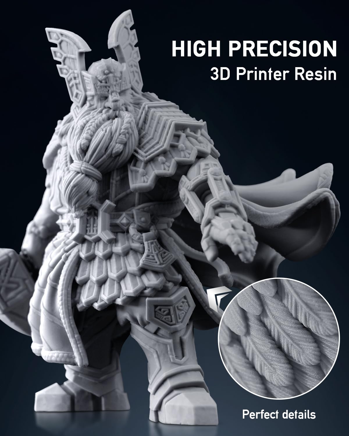 SUNLU ABS Like Resin 2000g, Strong Fast Curing 3D Printer Resin, 395 to 405nm UV Curing 3D Printing Liquid Photopolymer Resin, Non-Brittle and High Precision, 2kg, Dark Grey