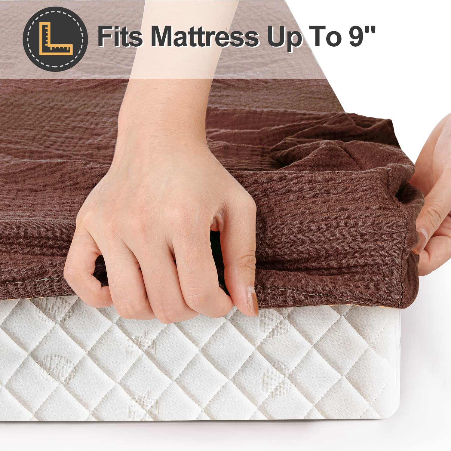 Super Juniors Muslin Baby Fitted Crib Sheet,Extra Cozy Soft Breathable Crib Mattress Sheets for Boys and Girls,28βx52β(Coffee)