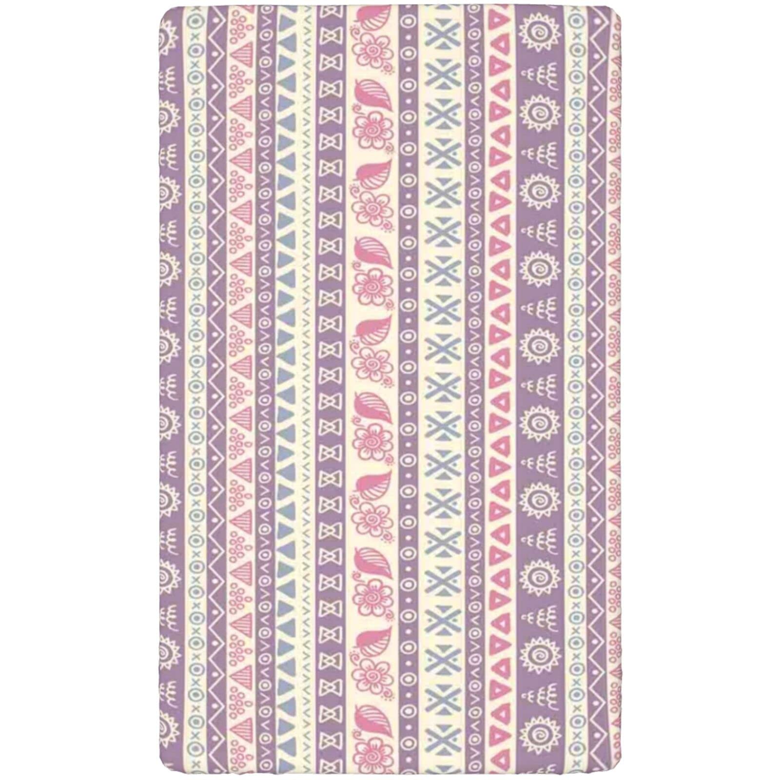 Striped Themed Fitted Crib Sheet,Standard Crib Mattress Fitted Sheet Soft and Breathable Bed Sheets-Great for Boy or Girl Room or Nursery,28β x52β,Pale Pink Mauve