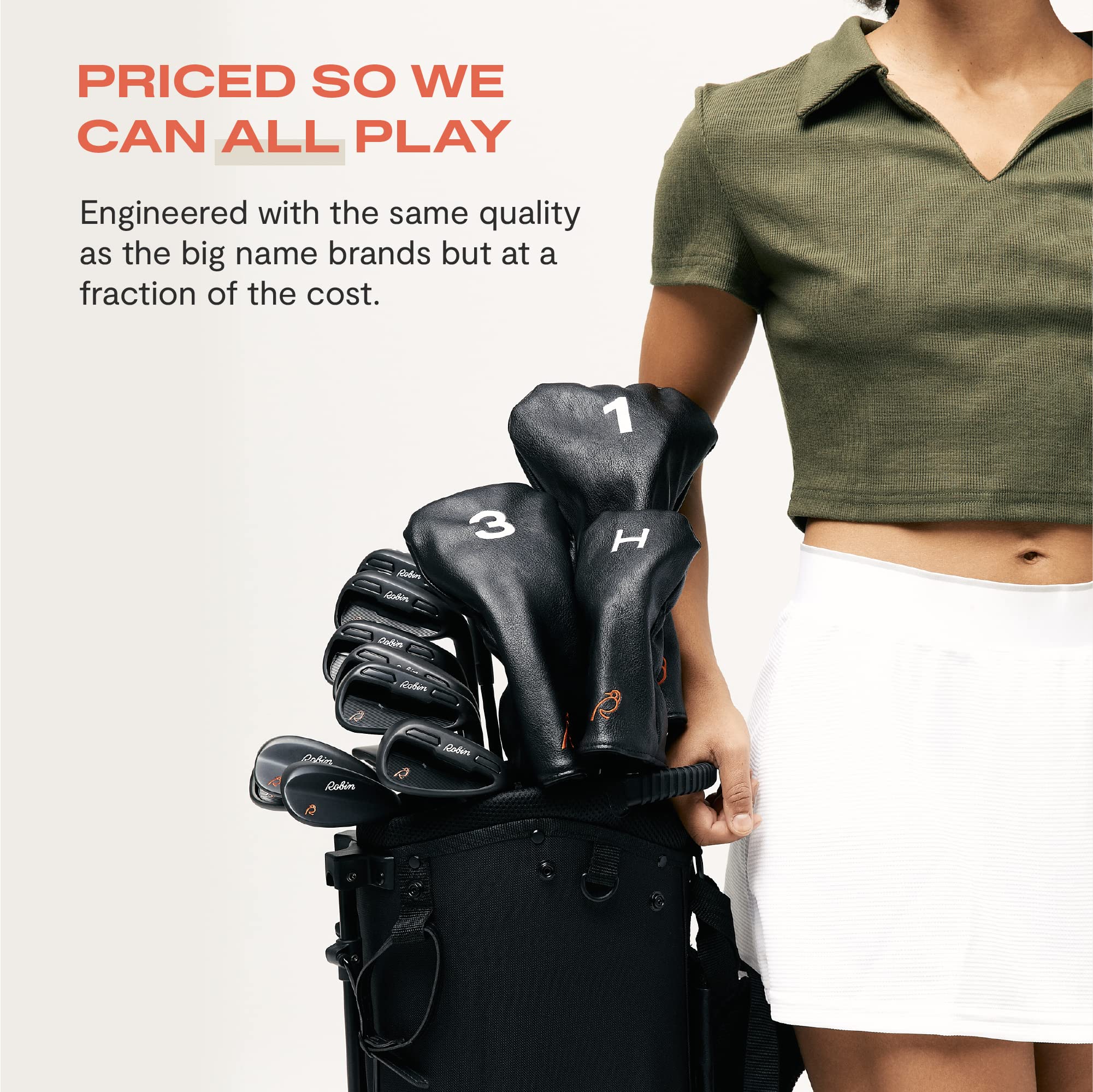 Robin Golf The Essentials 9-Club Women's Set β Complete Right-Handed Golf Clubs for Women Under 5'2''' (Matte Black) β Sets Include Bag & Head Covers | for Beginners, Intermediate & Advanced Golfers