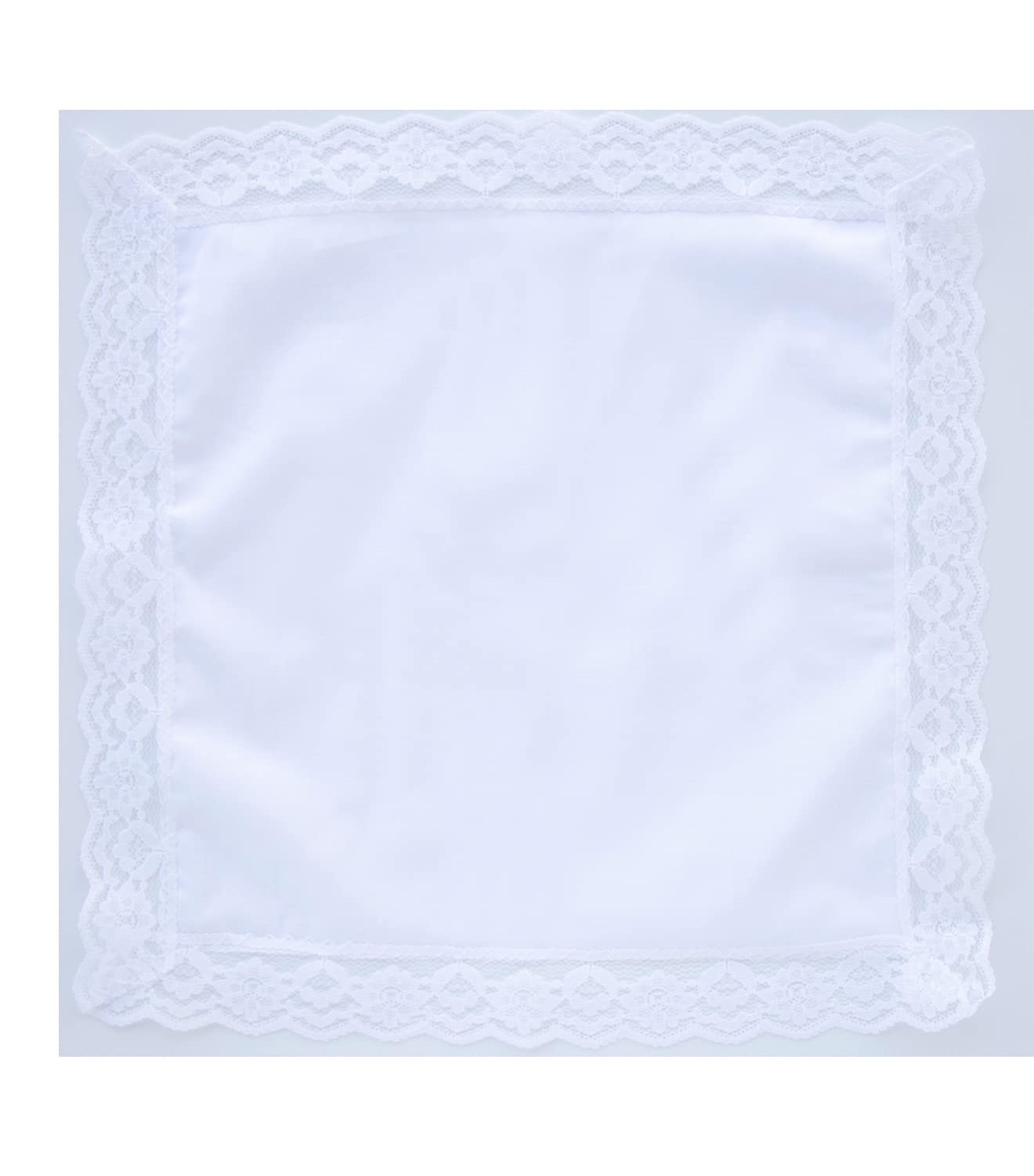 Lace White 100% Cotton Handkerchiefs Hankies for Women Wedding Gift White 3Pieces