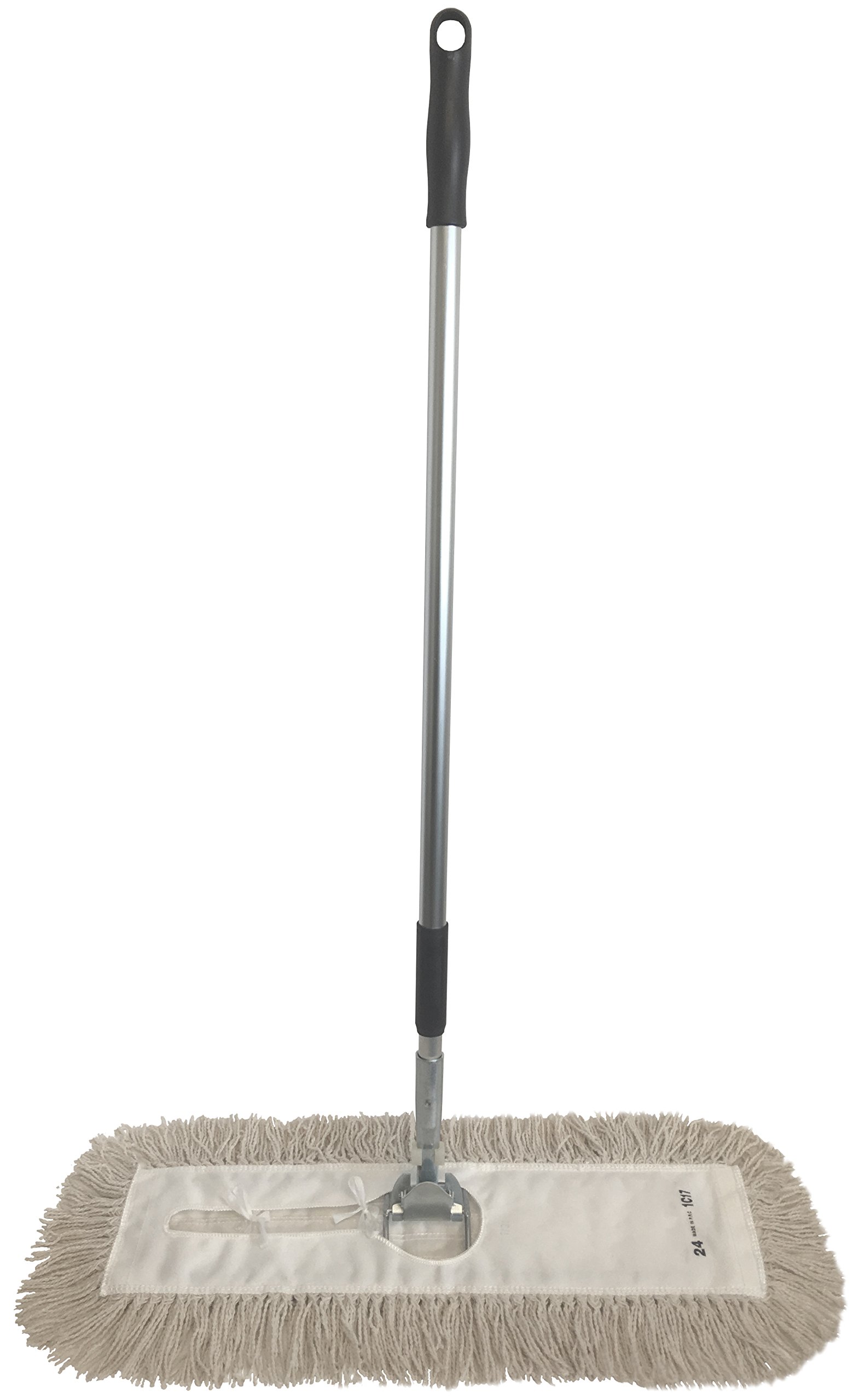 Ultimate Dust Mop Kit: Industrial-Grade Performance, Heavy-Duty Frame, Telescopic Handle - White 18 Inch