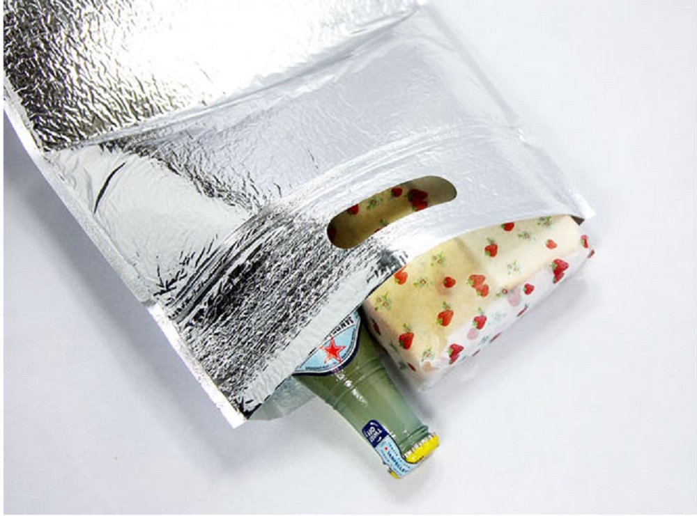 Ohara Insulated Easy Zip Lock Resealable Aluminum Sandwich Bag - Reusable Thermal Lunch Snack Bento Picnic Hot & Cold Pouch (10, Small)