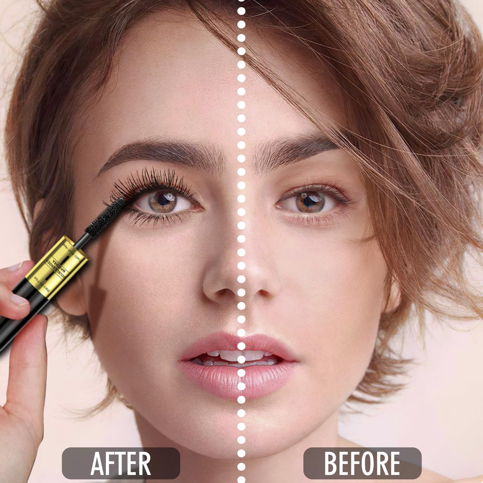 Mascara Black Volume and Length - Double Ended Mascara Voluminous Thick Curling with Dry Fiber, Waterproof Long-Lasting Mascara 5X Longer False Eyelash Comb Black