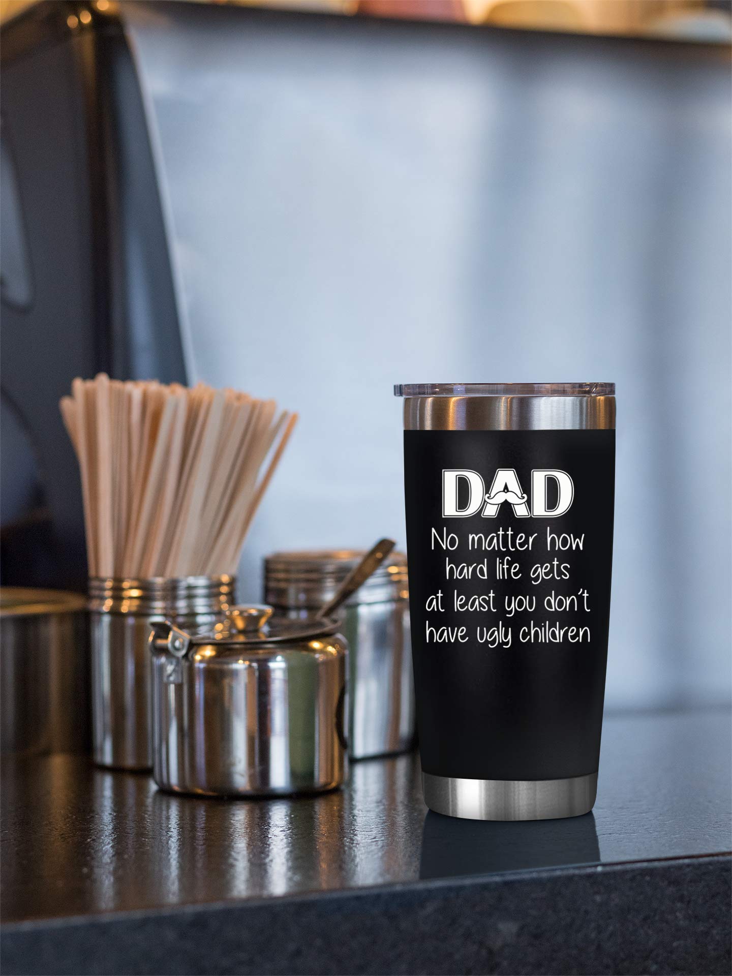 NewEleven Gifts For Dad - Birthday Gifts For Dad From Daughter, Son, Kids - Husband Gifts - Unique Birthday Present Ideas For Father, Husband, New Dad, Bonus Dad From Daughter, Son - 20 Oz Tumbler