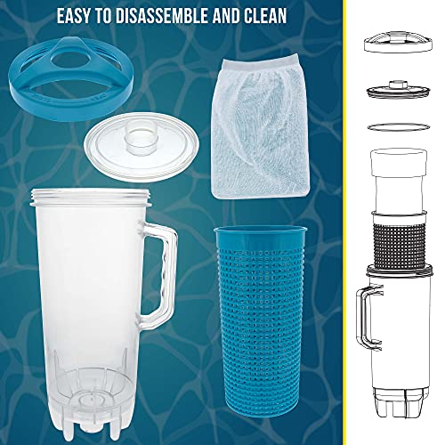 U.S. Pool Supply Professional in-line Pool Leaf Canister with Large Plastic Mesh Basket & Mesh Bag - Fits 1-1/2β Swimming Pool Cleaner Vacuum Hose Sections - Skims Leaves, Prevents Filter Clogging