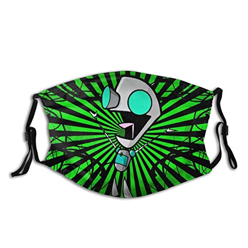 Mask Invader Zim Gir Adult Face Wind and Dust-Proof with Filter for Men Women 1 Pcs Black