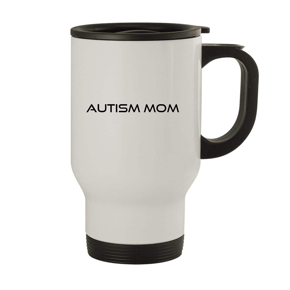 Molandra Products Autism Mom - 14oz Stainless Steel Travel Mug, White
