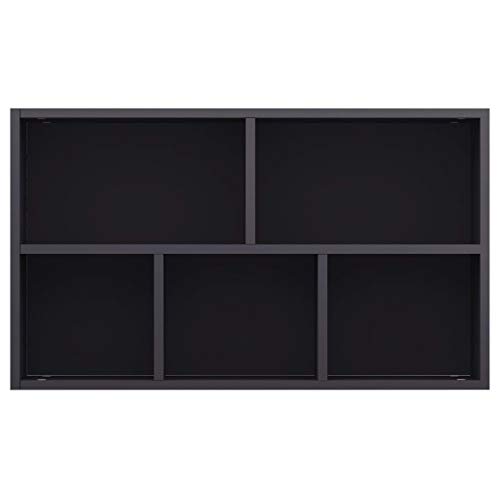 WIFESE Bookshelf Book Cabinet 19.7"x9.8"x31.5" Cubby Storage Organizer Record Player Stand Bookcase with Doors Bookshelf with Cabinet Storage Shelf for Living Room Small Cabinet Gray