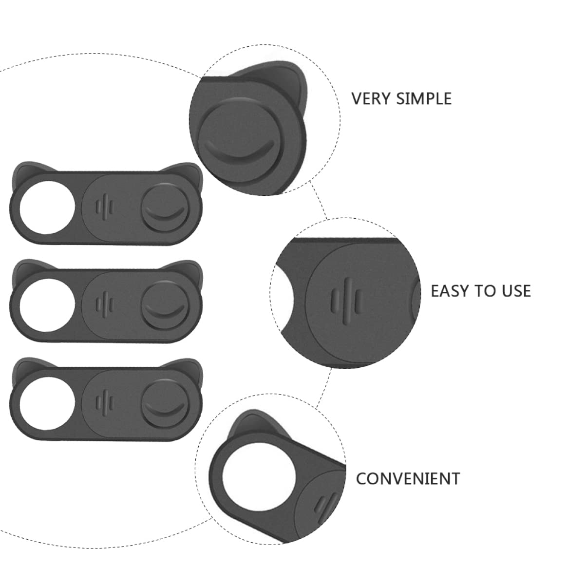 SOLUSTRE 9 pcs Camera Cover Web Camera Shutter Black Camera Lens Cover Webcam Slide Cover Webcam Sliding Blocker Cover Webcam Cover Computer Privacy Covers tabletd Thin Slider abs Protector