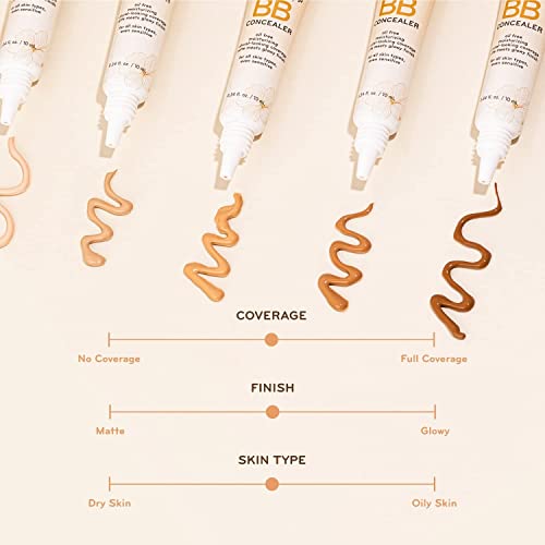 pūrlisse BB Concealer - BB Cream for All Skin Types - Oil-Free Moisturizing, Smooths Blemishes - .34 Ounce (Light)