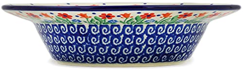 Polish Pottery 8-inch Pasta Bowl made by Ceramika Artystyczna (Babcia's Garden Theme) + Certificate of Authenticity