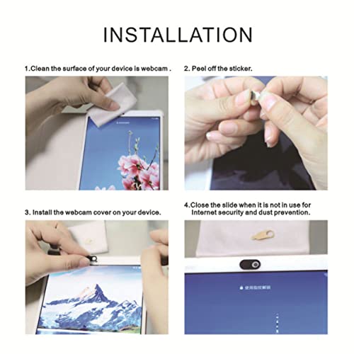 SOLUSTRE Computer Camera 4 pcs for Anti-peep Cover Black Adhesive Desktop Web Phone Thin Protector Blocker Webcam Tablet Ultra- Hacker Privacy Laptop Ultra Camera Slide Computer Prevention Pc Camera