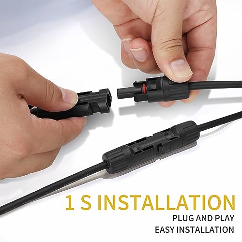 Mokemok Solar Y Branch Connectors,Solar Panel Parallel Connectors,Solar Panel Adapter Cable Tool Kit,Extra Long Solar Panel Parallel Connectors 1 to 4(M/FFFF and F/MMMM)