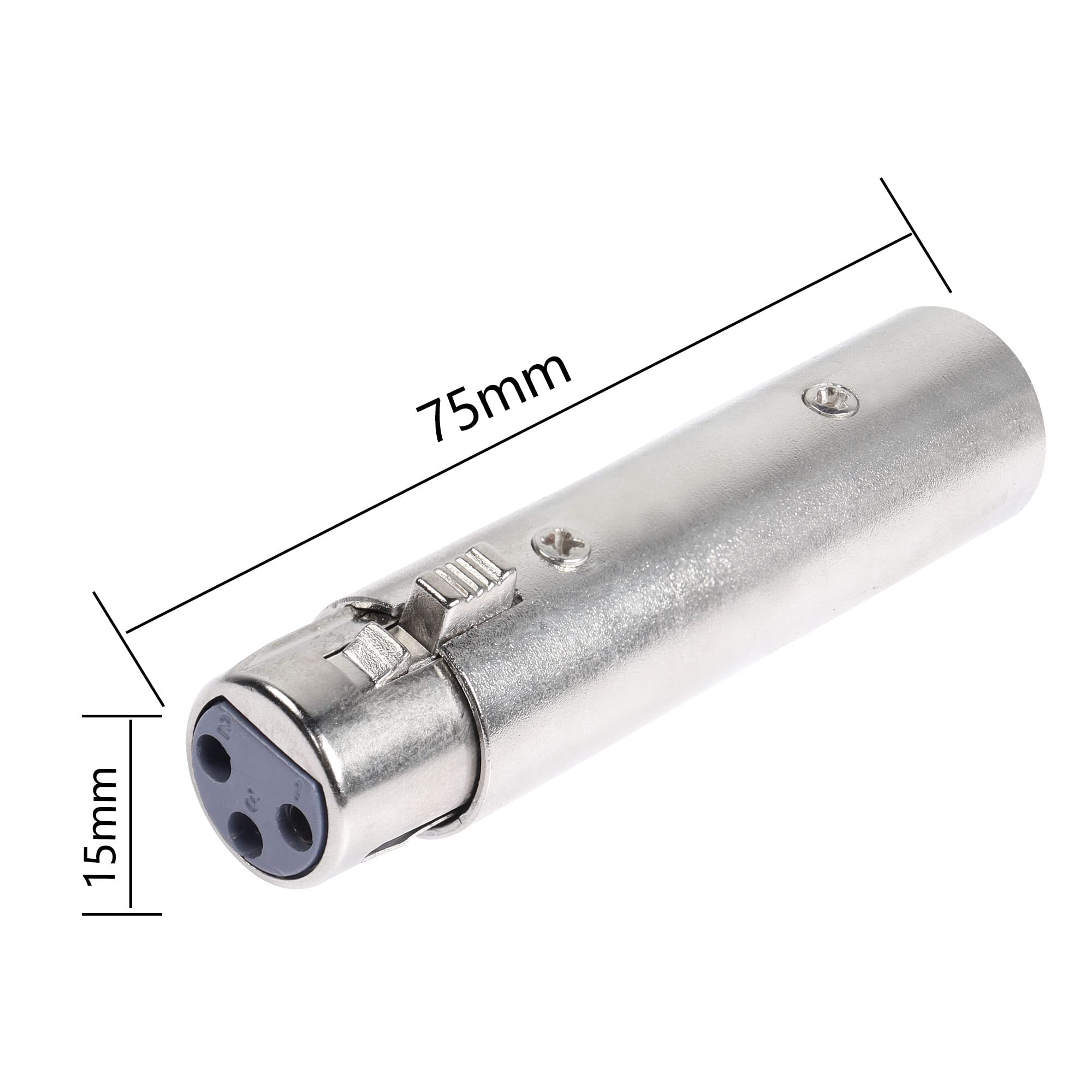 PNGKNYOCN XLR Male to Female Adapter,3 Pin XLR Audio Microphone Cable Extension Adapter Connector(2-pack)