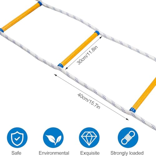 WDFYJ Emergency Fire Escape Ladder Flame Resistant Safety Rope Ladder with Hooks, Fast to Deploy & Easy to Store Withstand Weight up to 2000 pounds(16F/5M)
