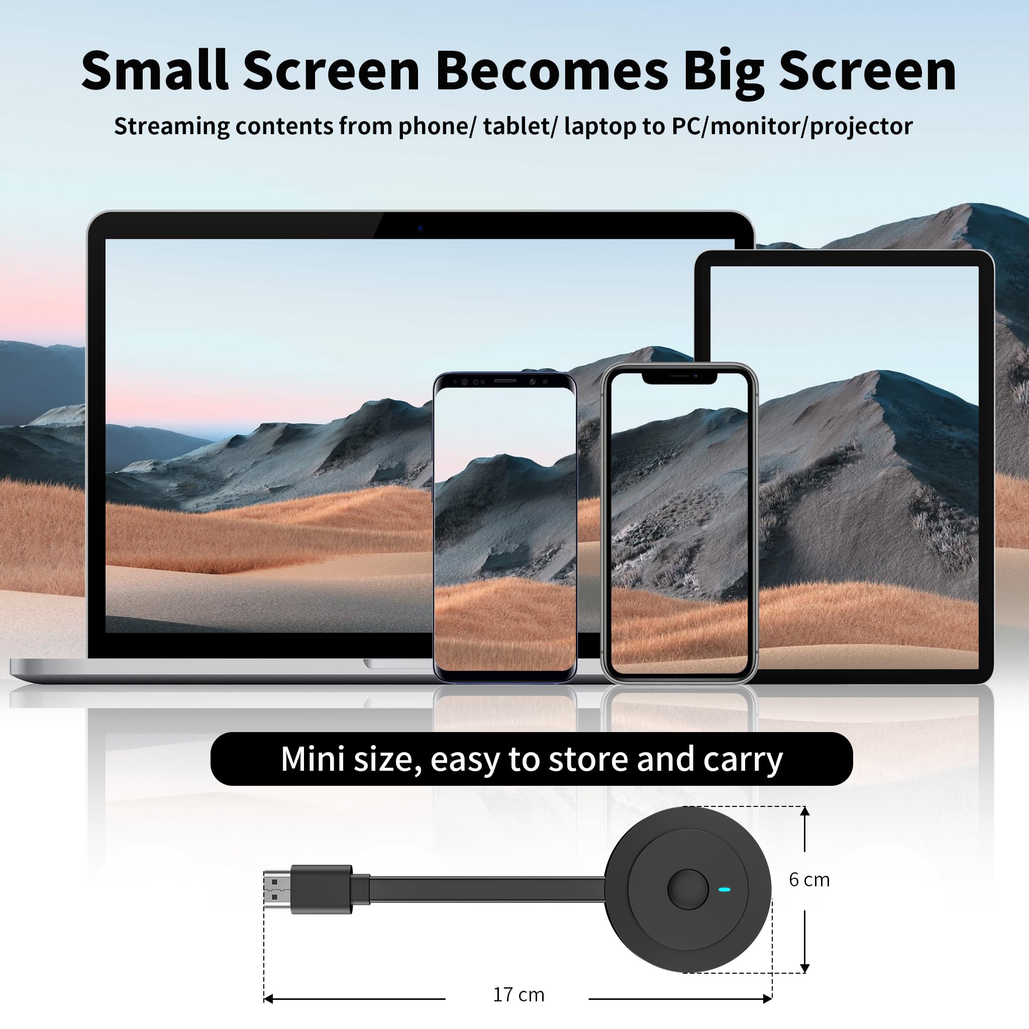 Mpiolife Wireless HDMI Display Dongle Adapter 4K, Wireless HDMI Adapter Streaming Youtube,Tiktok Video/Audio for i*Phone/i*Pad/Mac/Android/Window to TV/Monitor/Projector, Support Miracast Airplay DLNA