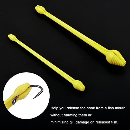 Plastic Fishing Hooks Disgorger Snelled, Fish Hook Remover Tool Fishing Gear Accessories (6Pcs, Mixed Size)