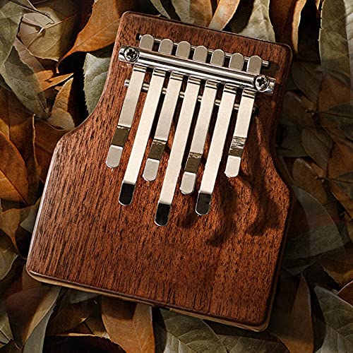 SDGH Thumb Piano Mini Professional Chords 7 Keys Note Tone Knock Musical Instrument Black Walnut Bottom Opening