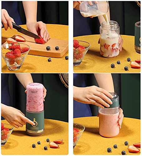 MXJCC Portable Blender, Personal Blender, Small Blender for Shakes and Smoothies, USB Rechargeable with 4 Blades.