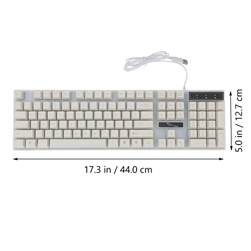 SOLUSTRE Mechanical Keyboard USB Keyboard LED Mechanical Gaming Keyboard Backlit Led Gaming Ergonomic Wired Keyboard for Laptop PC Computer Game and Work (White) Pc Keyboard Computer Keyboard