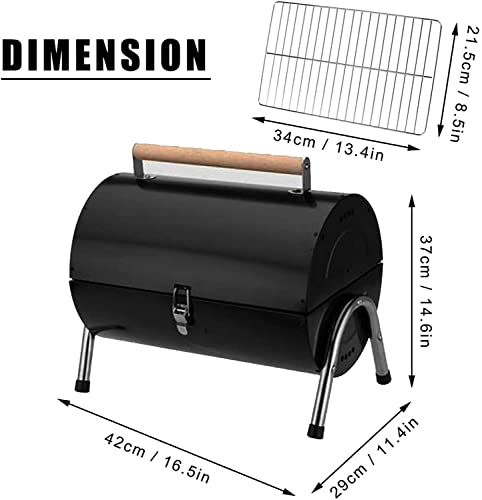 Spexlb Charcoal Grill - Portable Mini BBQ Foldable for Outdoor Cooking, Camping and Picnic, Black