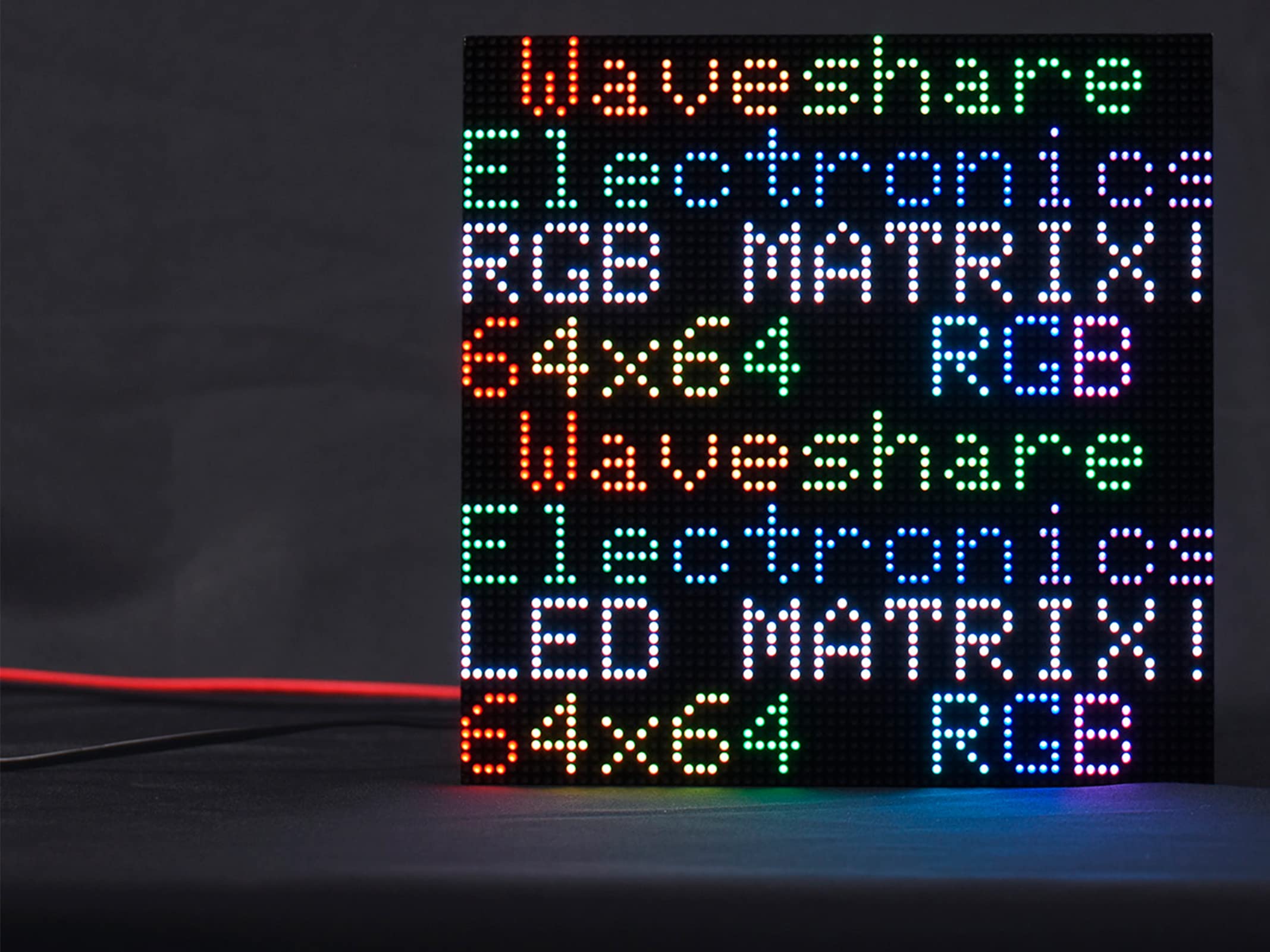 waveshare RGB Full Color LED Matrix Panel 64x64, 4096 RGB LEDs, 2mm Pitch, Adjustable Brightness, Display Text, Colorful Image, Animation,Compatible with Raspberry Pi/Raspberry Pi Pico / ESP32