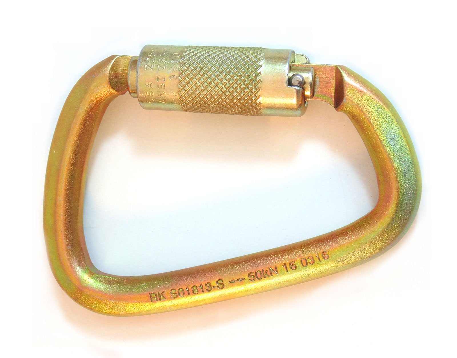 Spidergard S01813-S Steel Carabiner 50kn (11,200 lb) Rated, Twist Auto Lock, ANSI Certified (Qty: 1)