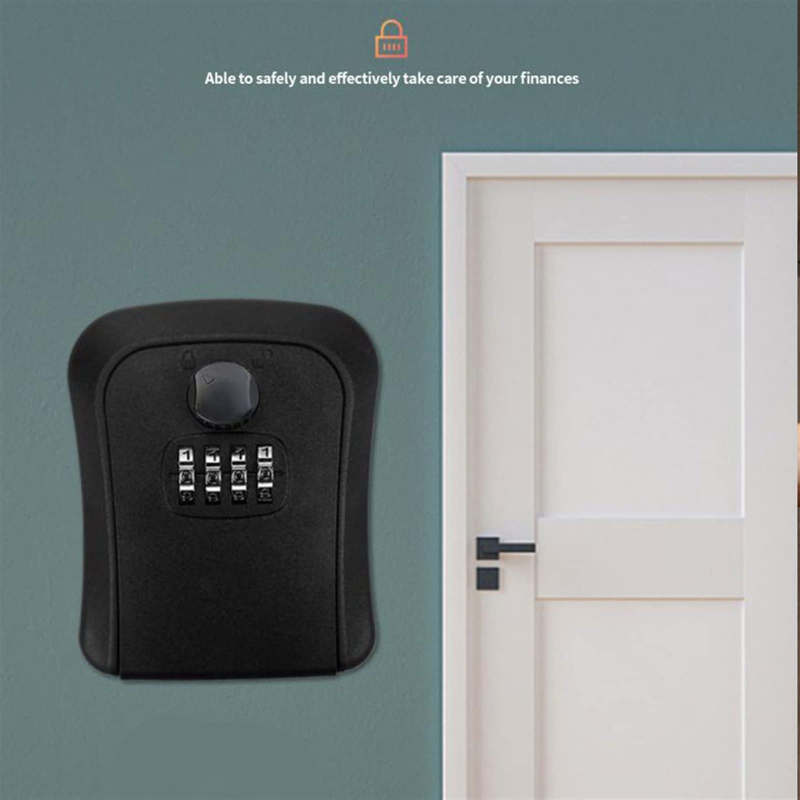 RORUN Small Safe Wall Mount Key Storage Secret Box Organizer 4 Digit Combination Password Security Code Lock No Key Home Key Safe Box Safes