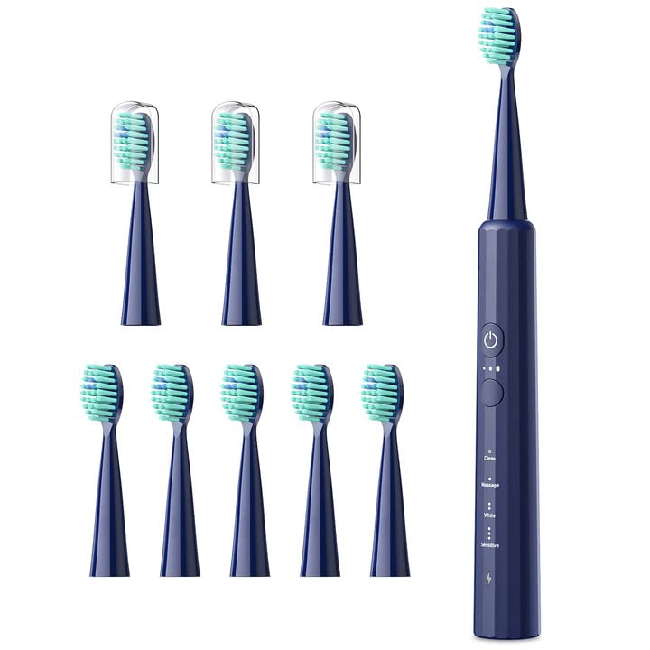V7 Pro Electric Toothbrush for Adults, Rechargeable Electric Toothbrush with 12 Modes & 9 Brush Heads, 3 Hr Charge Last 60 Days