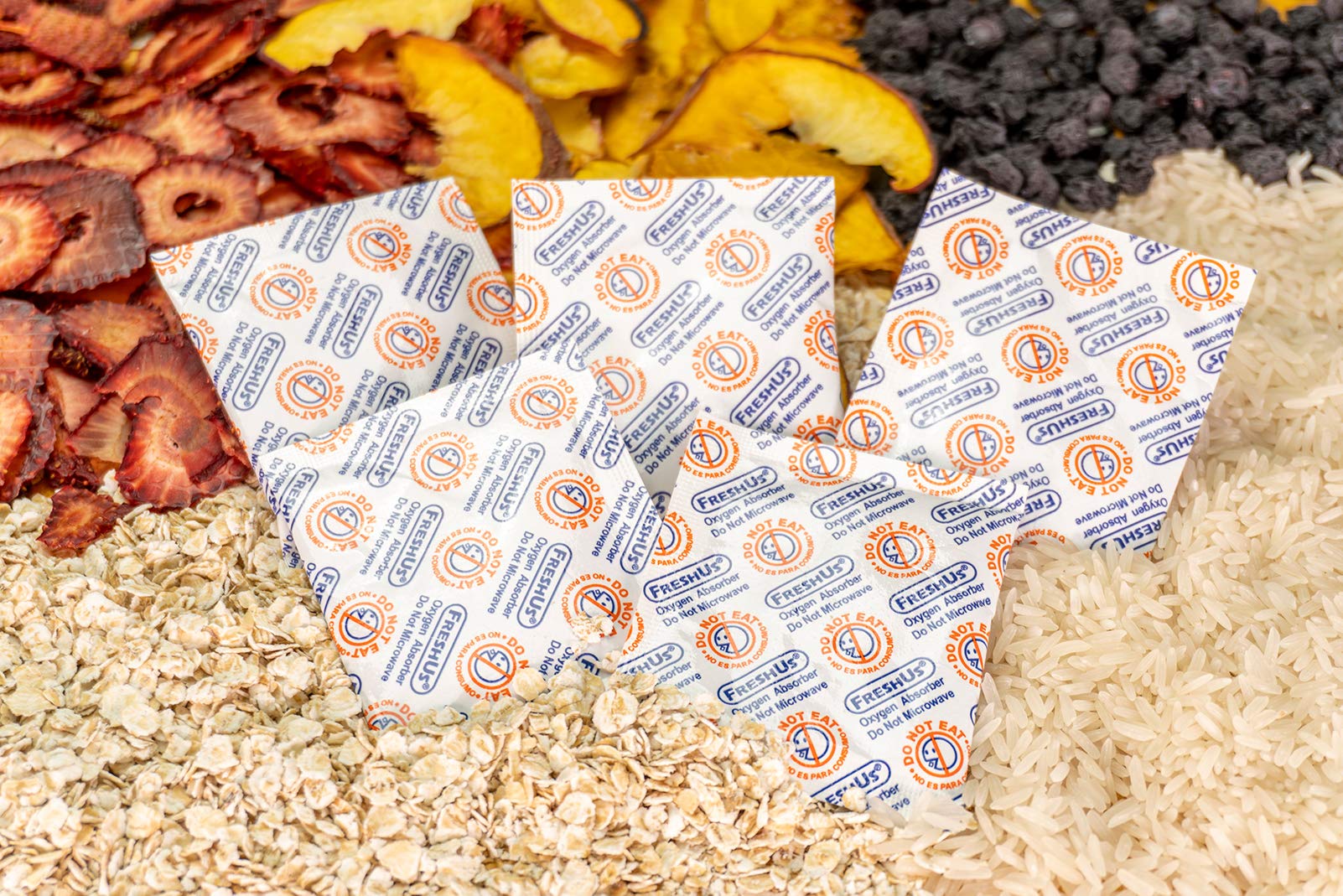 PackFreshUSA: 200 Pack - 10cc Oxygen Absorber Packs - Food Preservation - Long-Term Food Storage Guide Included