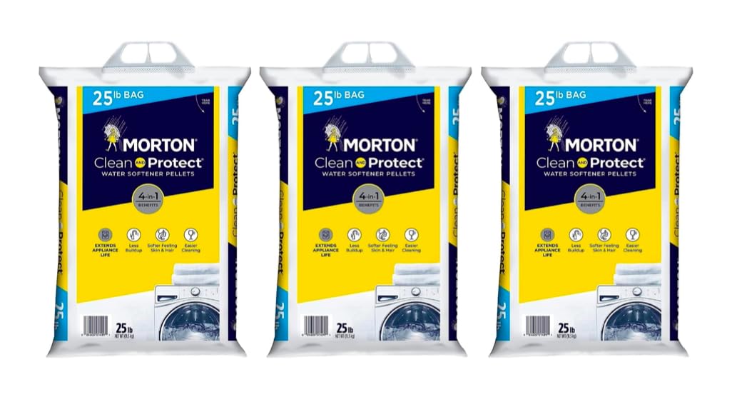 Morton Clean and Protect Water Softener Salt Pellets, 25 lb (Pack-3)