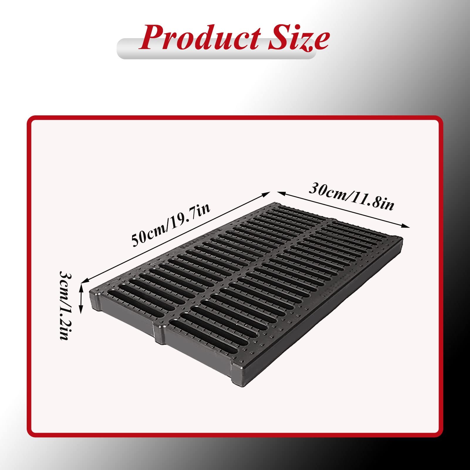 MYCORE Bathroom Sink & Bathtub Drain Strainers, Resin Plastic Strainers Sewer Cover Grates Grate Plate Grid Rainwater Well Garage Outdoor, 19.7''*11.8''*1.2''