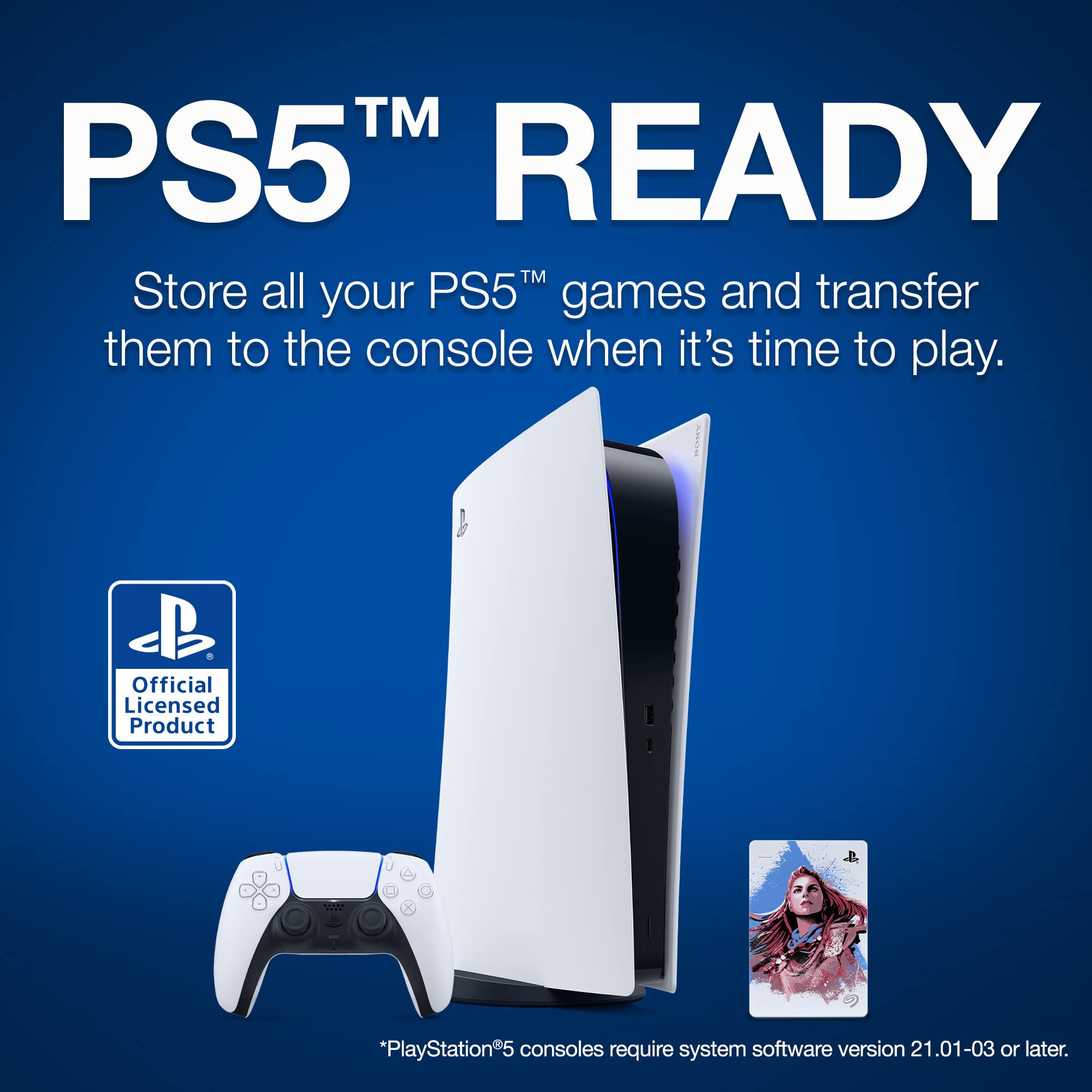 Seagate Horizon Forbidden West Limited Edition Game Drive for PlayStation Consoles 5TB External Hard Drive - USB 3.2 Gen1, Officially-Licensed (STLM5000100)