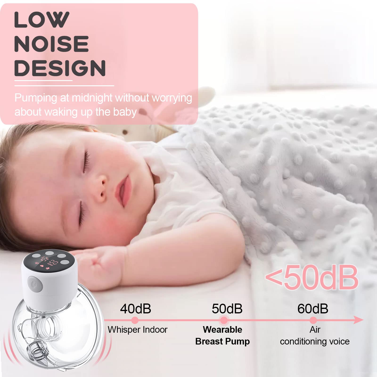 Wearable Breast Pump, S12 Electric Hands Free Breastfeeding Pump with 3 Modes, 12 Levels, Memory Function Spill-Proof Quiet Pain-Free Breast Pump