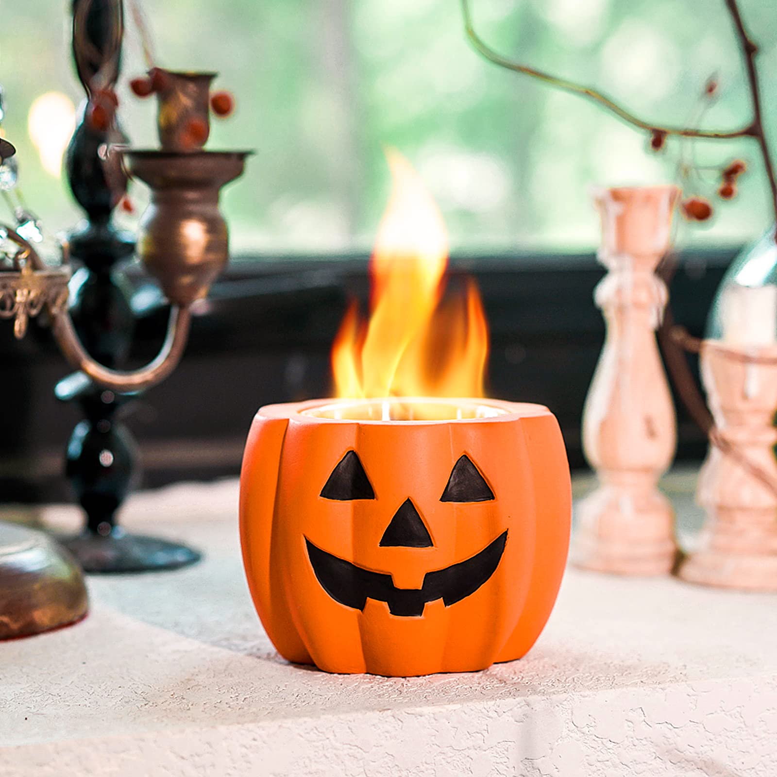 Rubbing Alcohol Tabletop Fire Pit - Halloween Decor Indoor Outdoor Fireplace Mini Fire Pit Small Fire Bowl Long Time Burning and Smokeless Smores Maker and Birthday Gifts