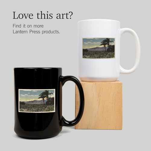 Lantern Press View of Dates Growing near the Salton Sea (15oz White Ceramic Coffee and Tea Mug, Dishwasher and Microwave Safe)