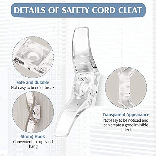 Jetec Blind Cord Cleats Safety Rope Cleats Plastic Transparent Window Cord Cleats Blind Cord Winders with Screws for Home Office Window Blinds Curtains Sun Shades Ropes (12 groups)