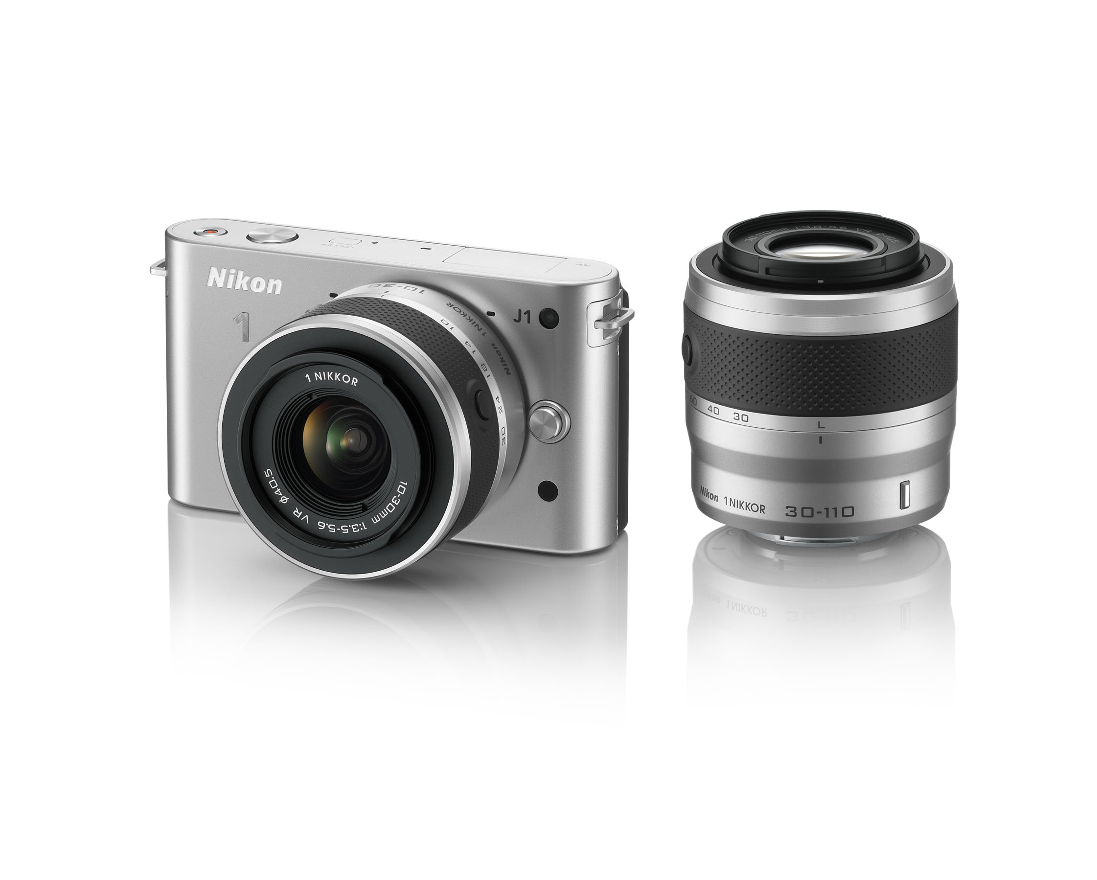 Nikon DSLR Nikon 1 J1 Double zoom kiit Silver N1 J1WZ SL