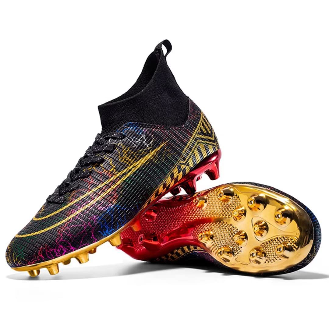 Men's FG Soccer Cleats Shoes Boys Professional Athletic Sports Sneakers Football Boots Shoe Black