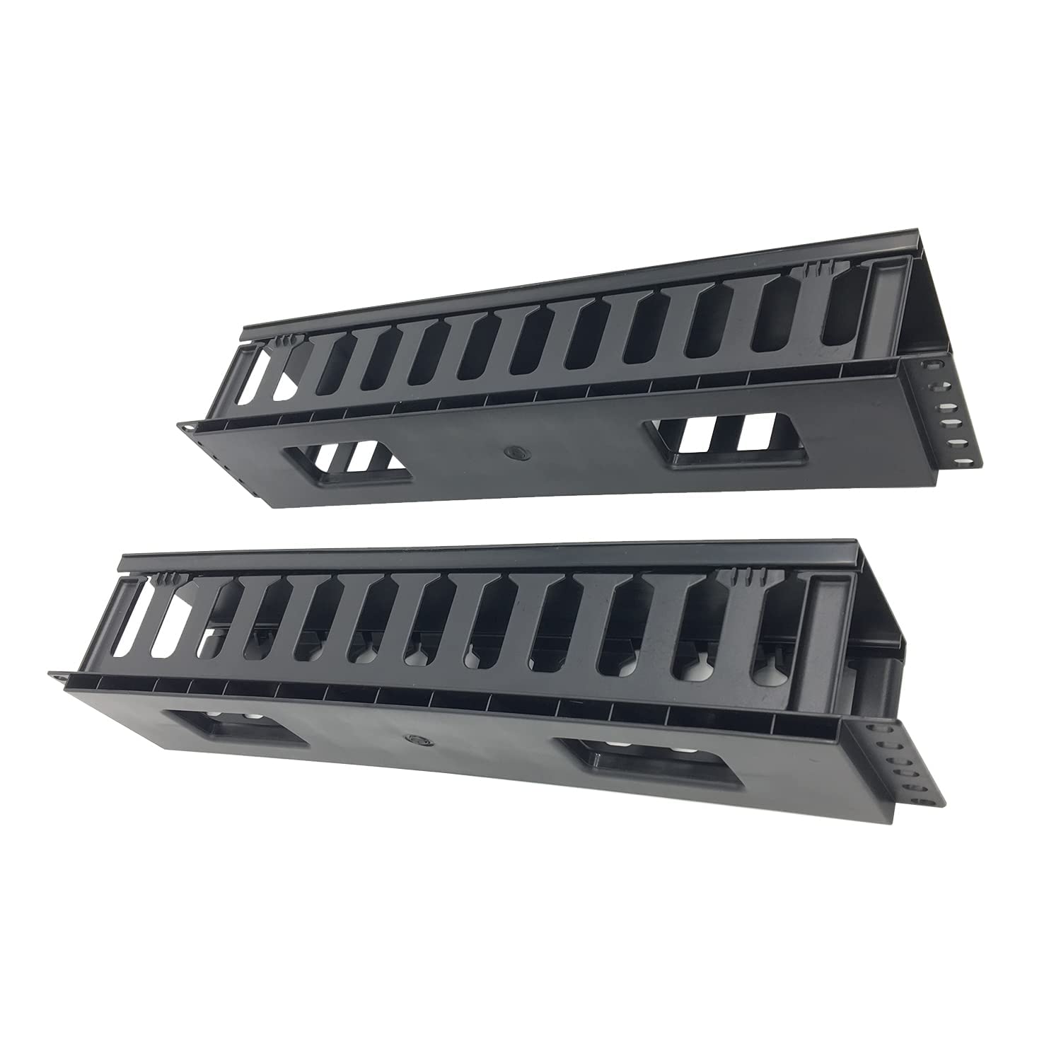 QiaoYoubang 4 Pack of 2U 12 Slots Horizontal Rack Mount Cable Management Organizer Plastic 19" Rack Mount (2U4PC)