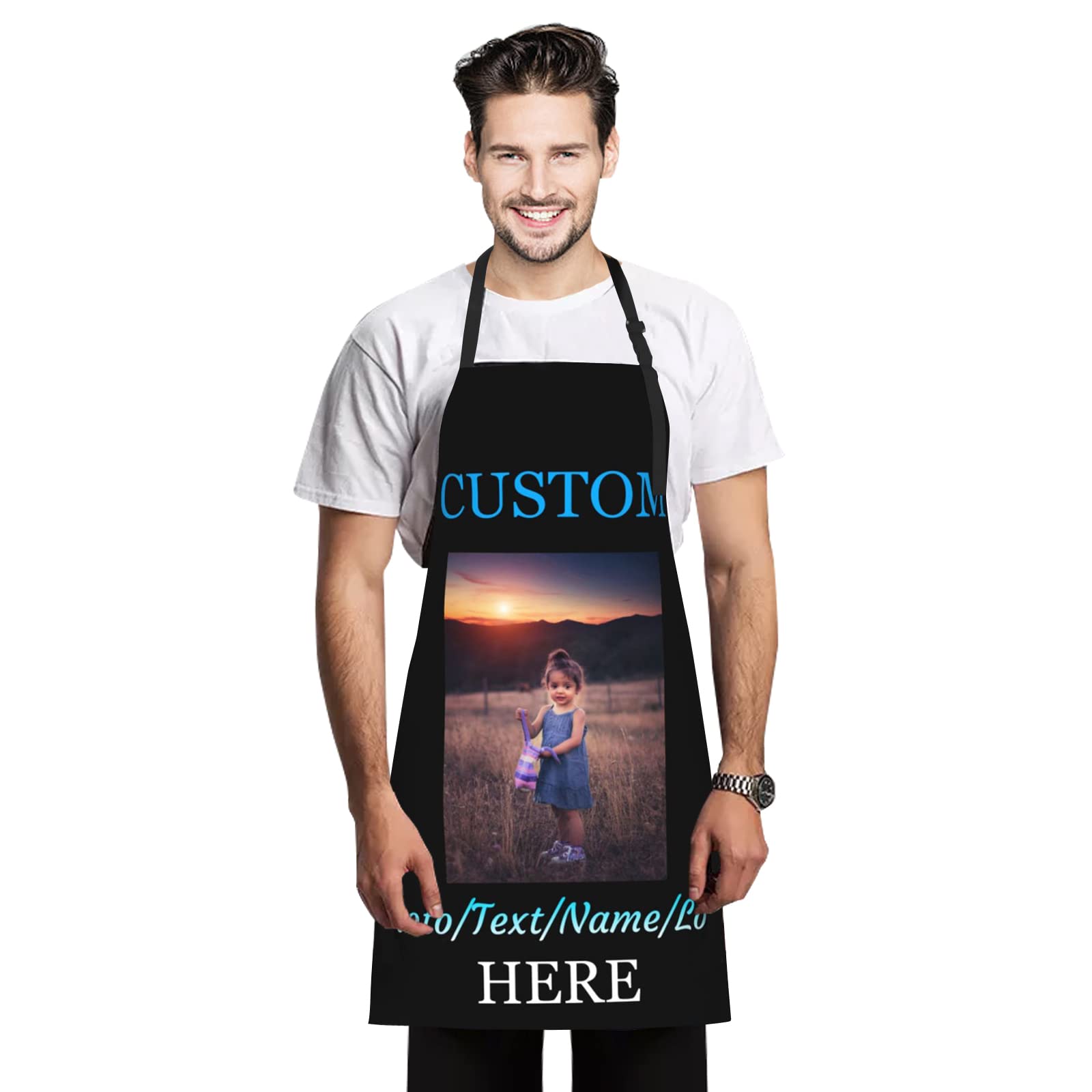 Personalized Add Your Own Photo Text Custom to Kitchen Apron Prepare Gift